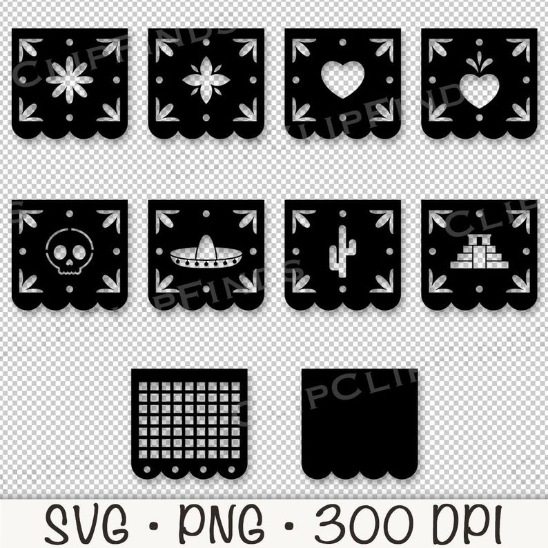 Papel Picado SVG, Papel Picado PNG, Dia De Los Muertos, Day of the Dead ...
