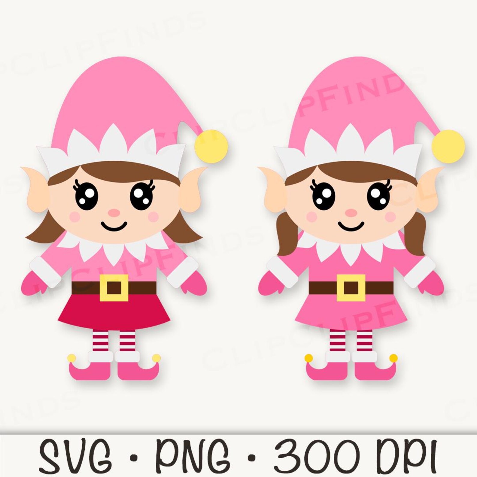 Cute Girl Elf SVG, Elf PNG, Girl Elf Clip Art, Pink Elf, Baby Elf ...