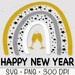 Happy New Year Boho Rainbow 2025 SVG, Vector Cut File and PNG ...