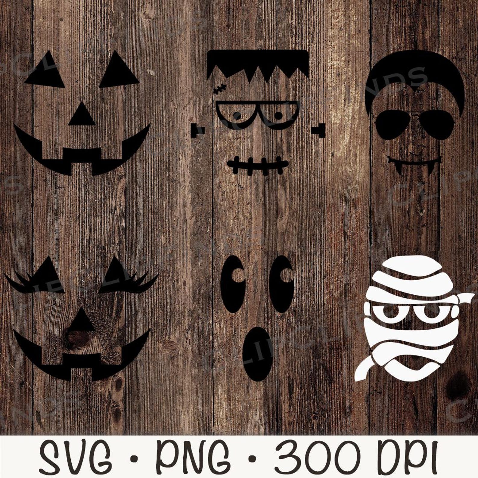 Halloween Faces | Mummy | Pumpkin | Frankenstein | Ghost | Dracula ...