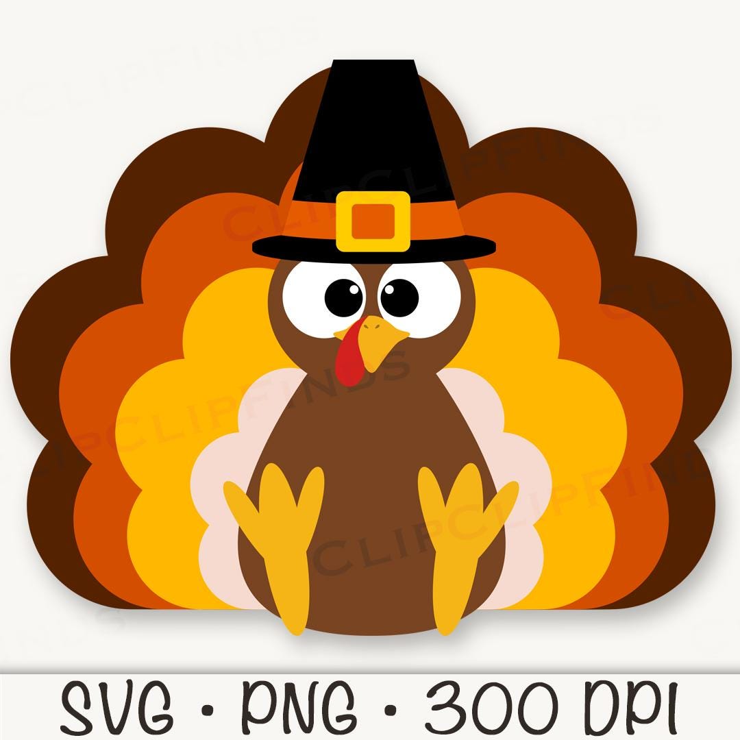 Thanksgiving Turkey Sitting SVG, Vector File, Cute Thanksgiving Turkey ...