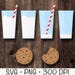 Milk and Cookies Clipart, Chocolate Chip PNG, Milk SVG, Matching Couple ...
