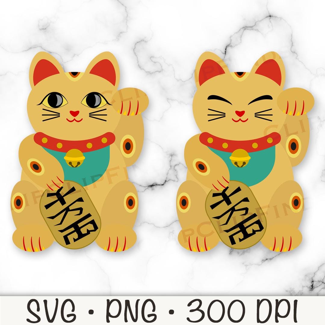 Maneki Neko Cat, Chinese Feng Shui Good Fortune Lucky Waving Welcome ...