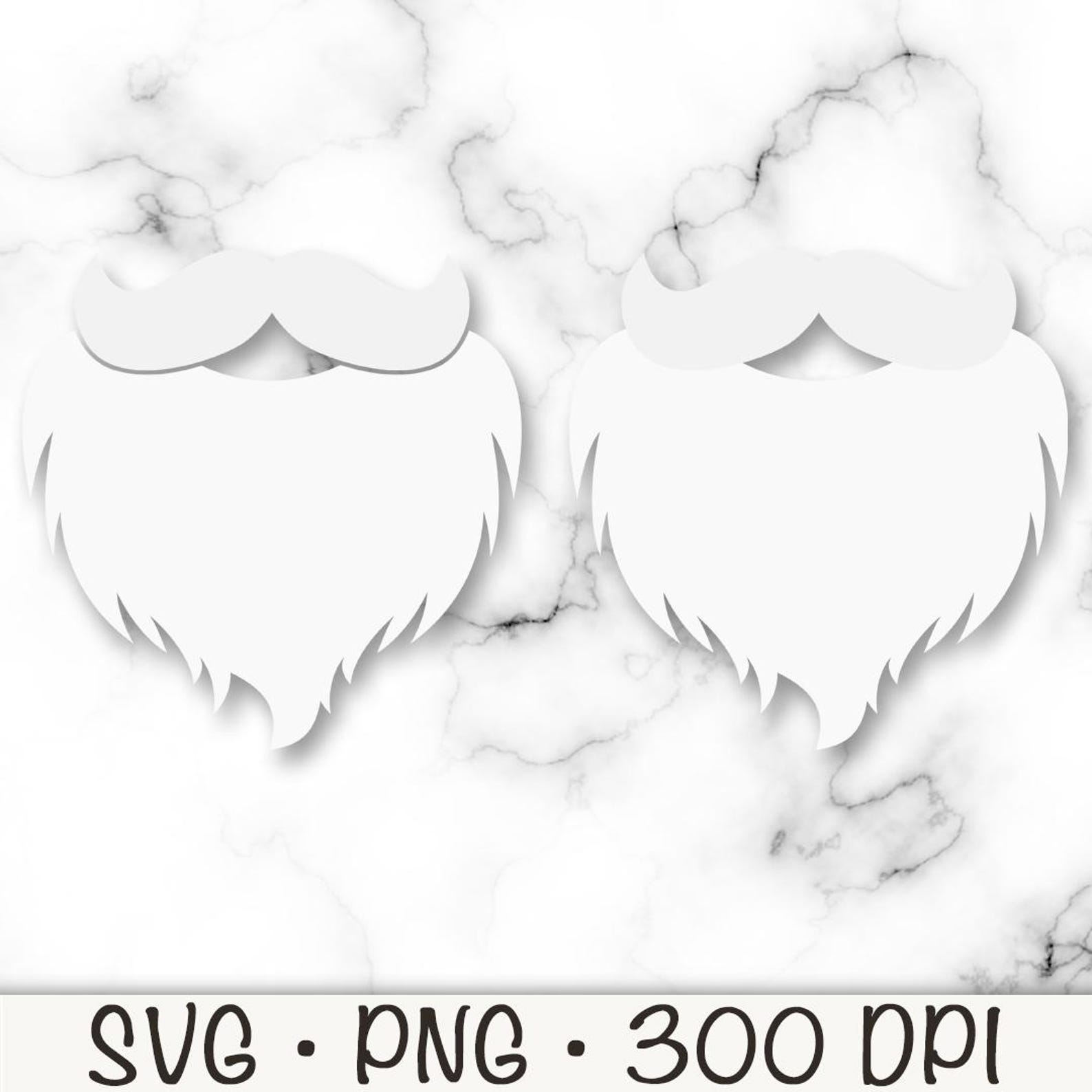 Santa Beard SVG, Santa Claus Beard and Mustache PNG, Instant Digital ...