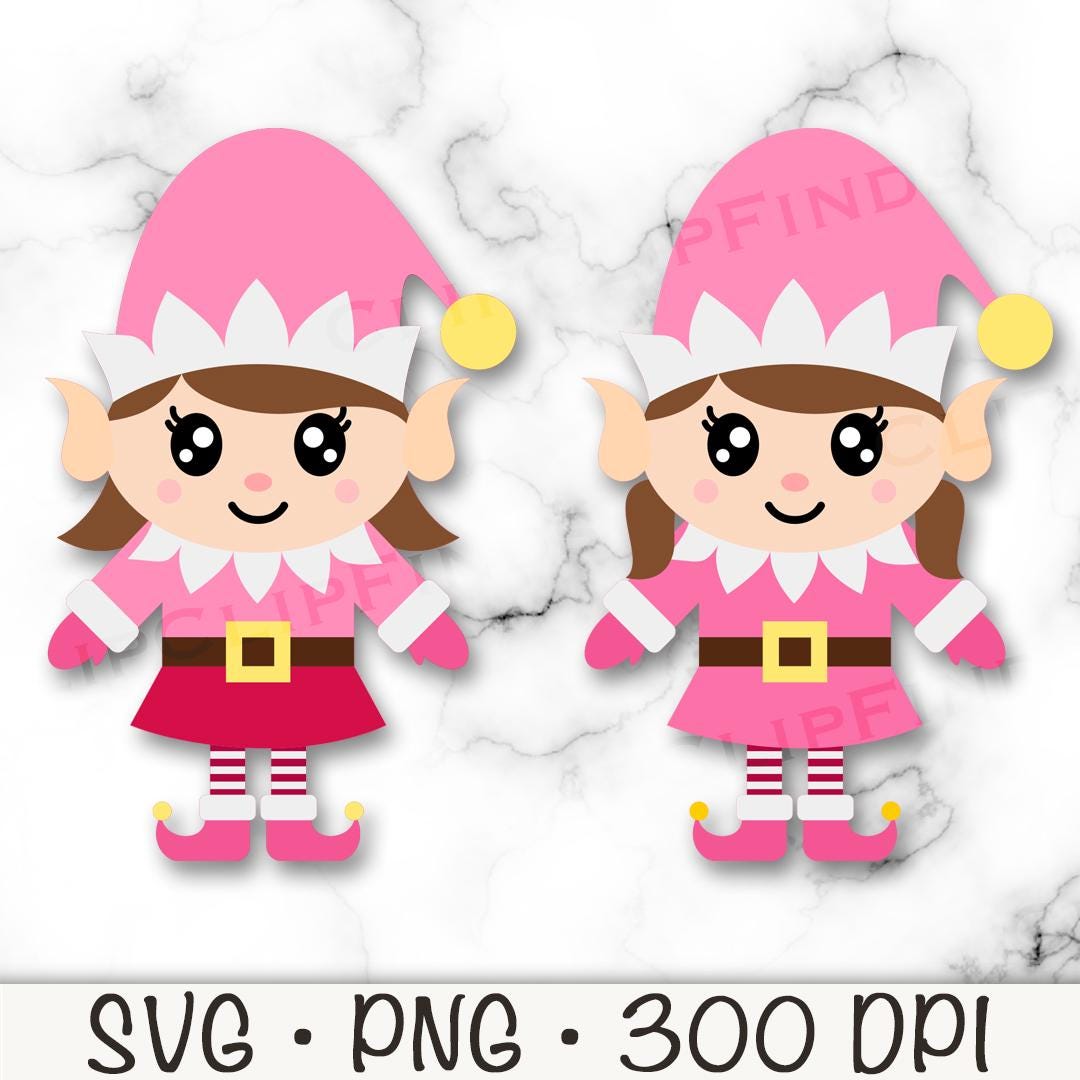 Cute Girl Elf SVG, Elf PNG, Girl Elf Clip Art, Pink Elf, Baby Elf ...