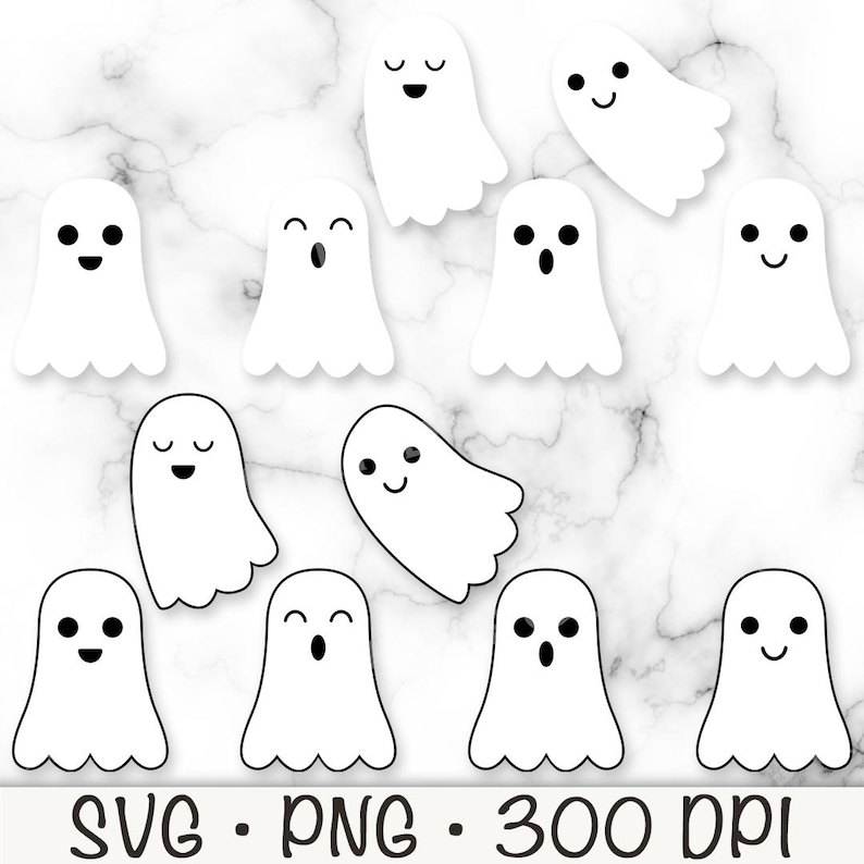 Cute Ghosts SVG, Ghosts PNG, Flying Ghosts Clipart, Kids Halloween SVG ...