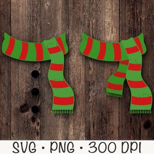 Scarf SVG, Snowman Scarf PNG, Red and Green Scarf Clip Art, Scarf With ...