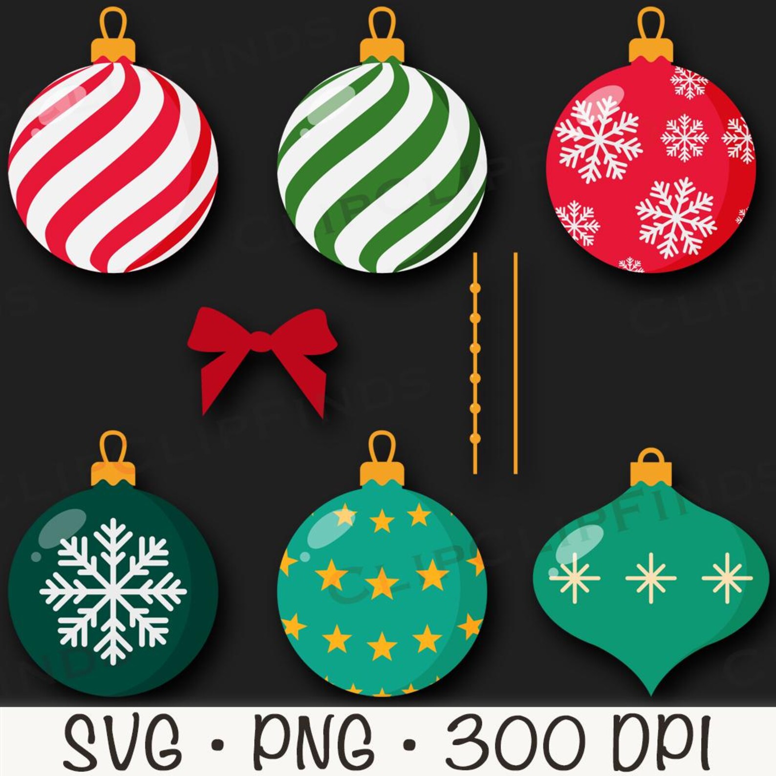 Cute Christmas Ornament Balls SVG, Ornament Balls PNG, Christmas Tree ...