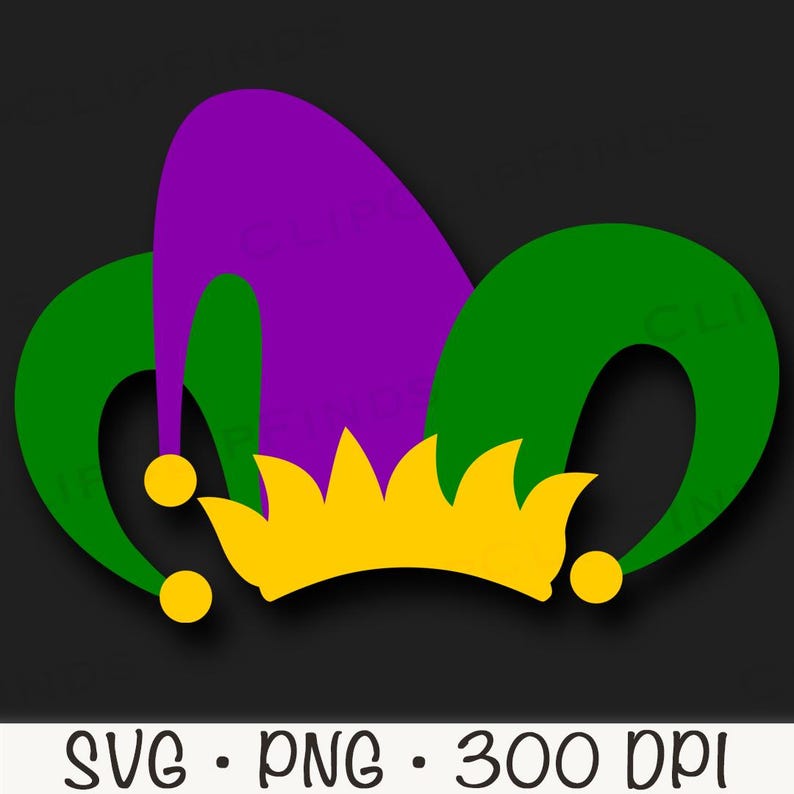 Mardi Gras Jester Hat SVG, Jester Hat PNG, Vector Cut File, Transparent ...