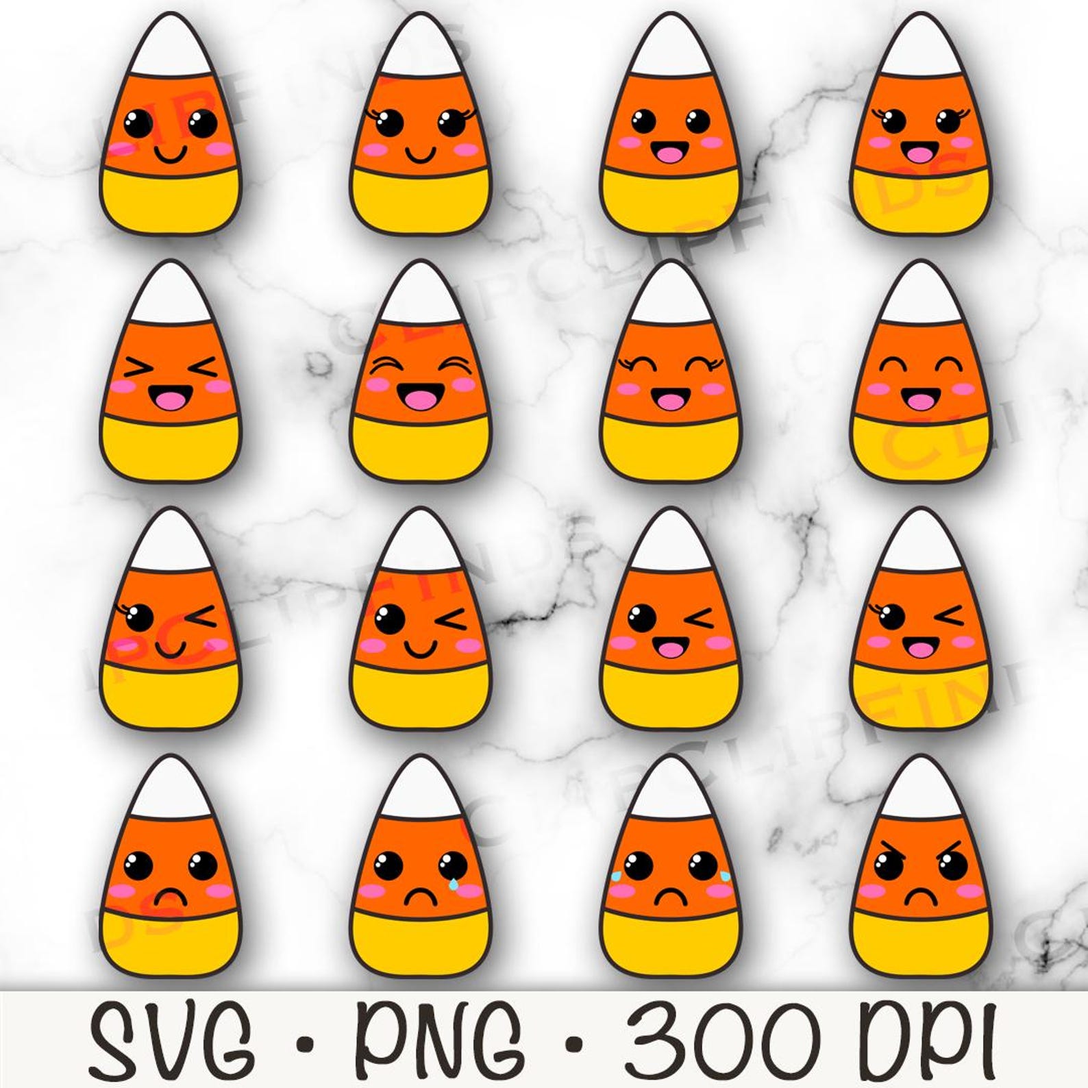 Kawaii Candy Corn SVG, Cute Candy Corn PNG, Candy Corn With Faces ...