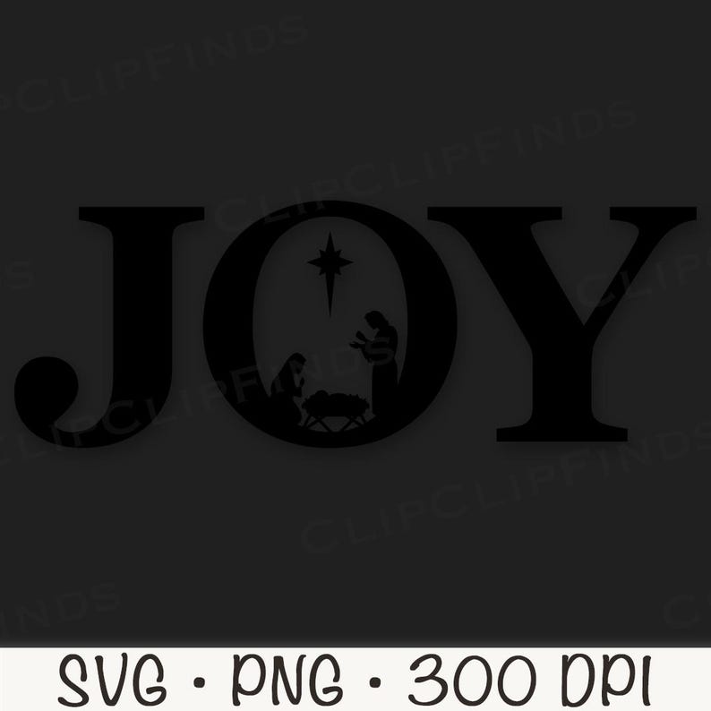 Joy Nativity Scene SVG, Manger Scene, Joy Nativity Scene PNG ...