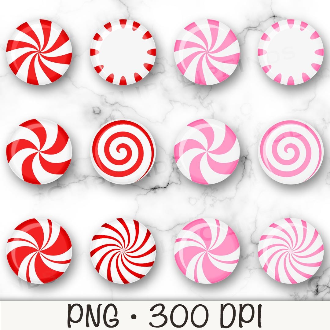 Peppermint Candy Clipart, Peppermint Candy PNG, Pink Peppermint, Red ...