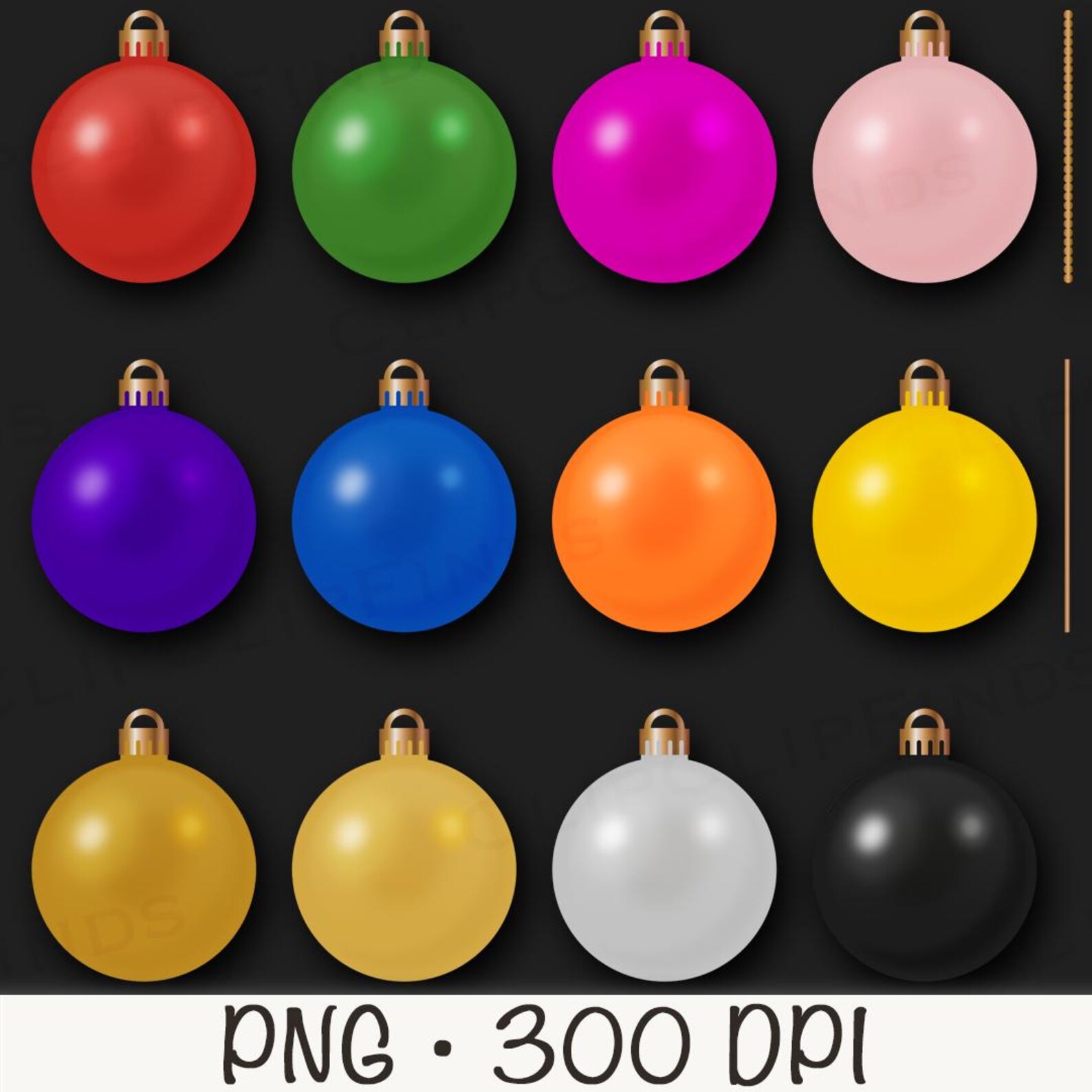 Christmas Ornament Balls Clipart, Ornaments PNG, Colorful Ornaments ...
