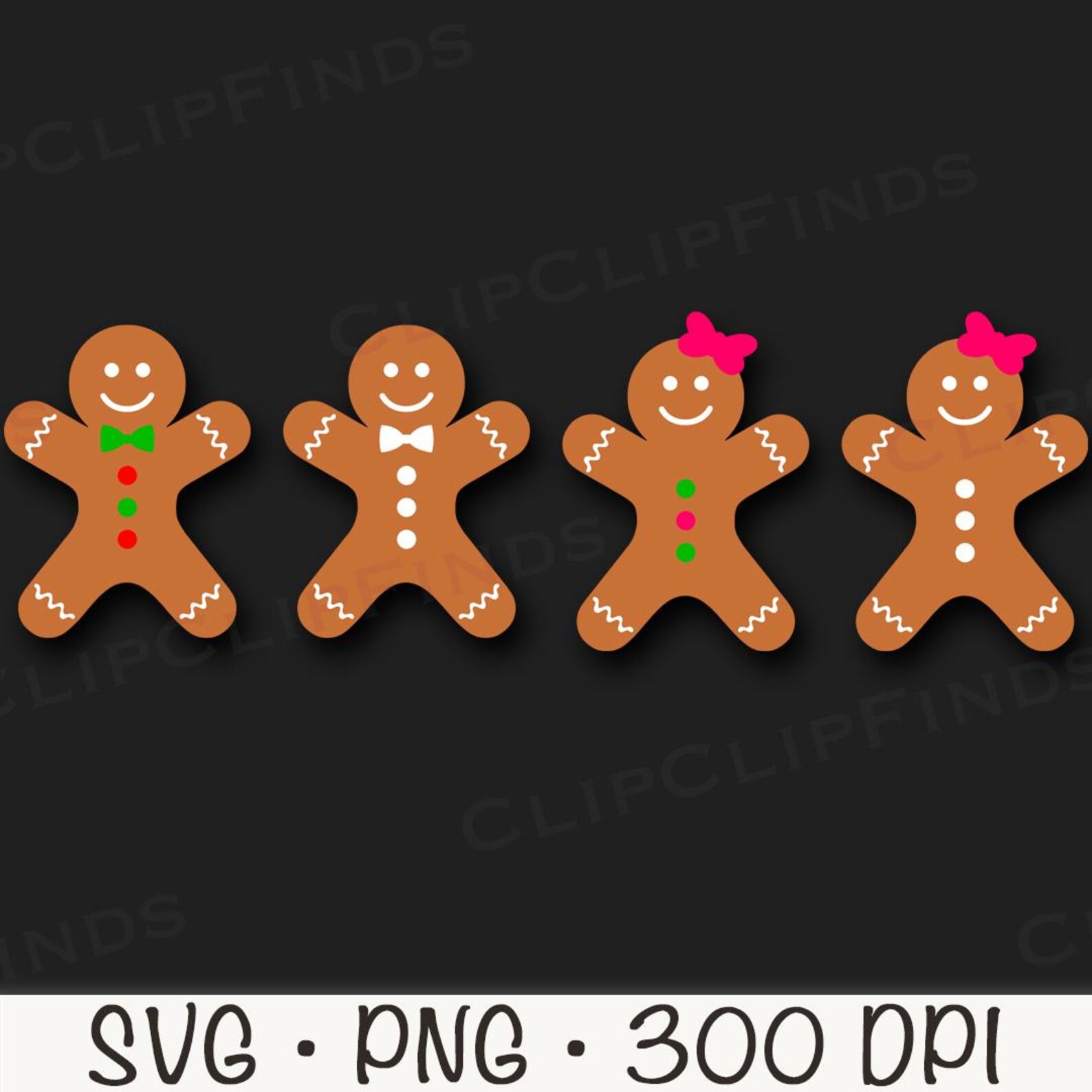 Gingerbread Man, Gingerbread Woman, Boy, Girl, Christmas, SVG, PNG ...
