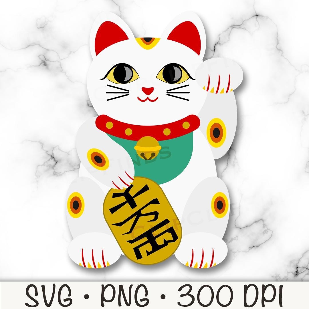 Maneki Neko Cat, Chinese Feng Shui Good Fortune Lucky Waving Welcome ...