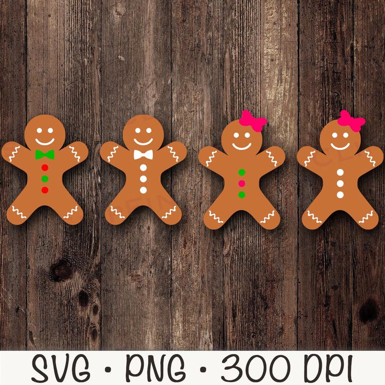 Gingerbread Man, Gingerbread Woman, Boy, Girl, Christmas, SVG, PNG ...