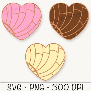 Heart Concha SVG, Concha Bread Heart PNG, Strawberry, Chocolate ...