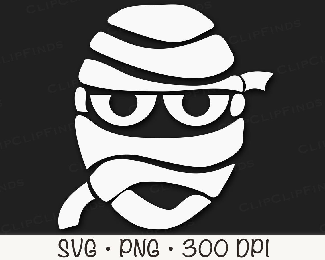 Mummy Face SVG, Mummy Face PNG, Sublimation, Halloween Face, Instant ...