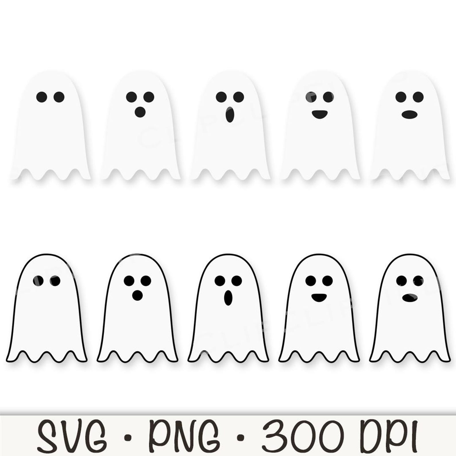 Ghosts SVG, Cute Ghosts, Ghosts PNG, Ghost Clipart, Ghost Bundle ...