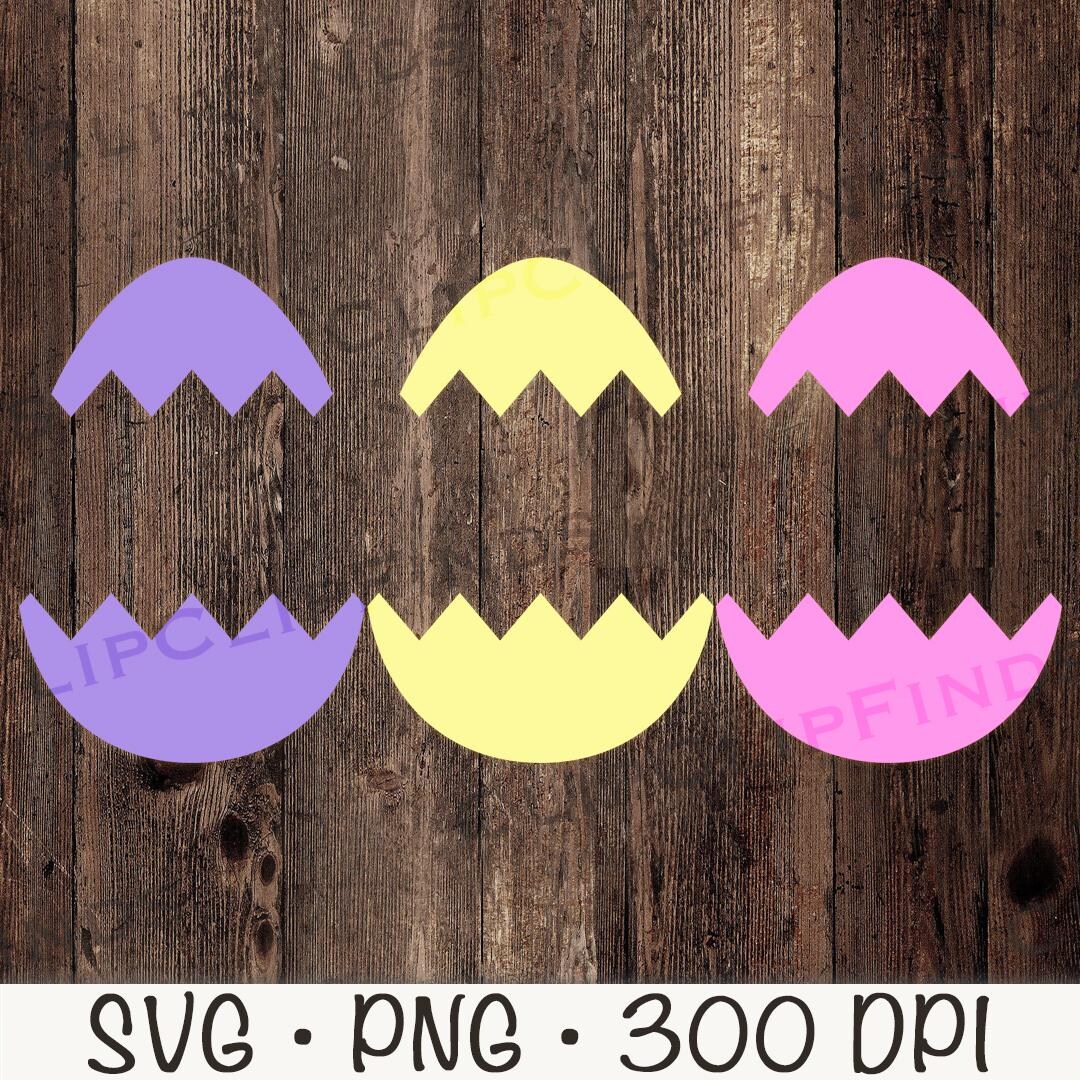 Easter Eggs Name Frame SVG, Cracked Easter Eggs Monogram PNG, Split ...