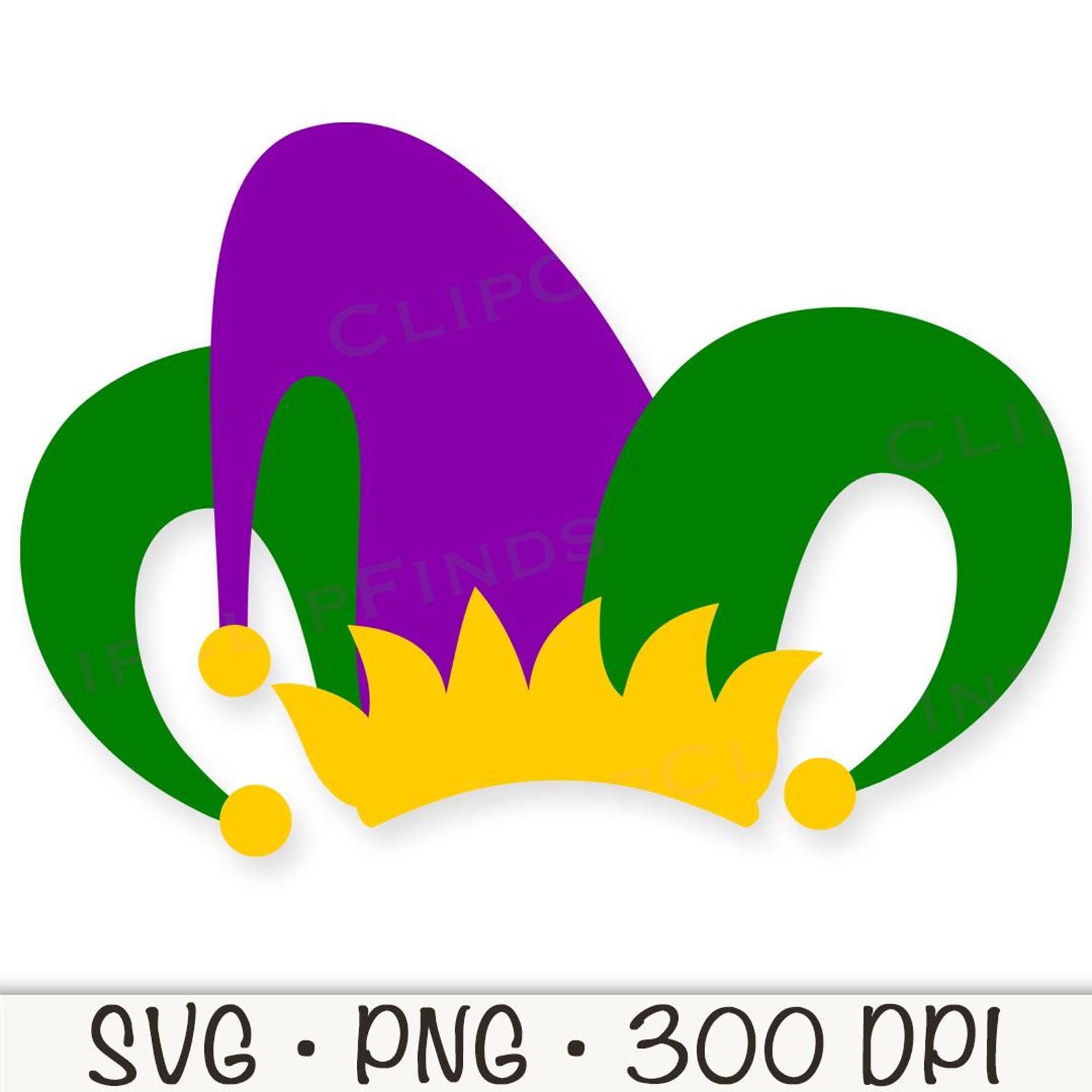 Mardi Gras Jester Hat SVG, Jester Hat PNG, Vector Cut File, Transparent ...