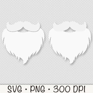 Santa Beard SVG, Santa Claus Beard and Mustache PNG, Instant Digital ...