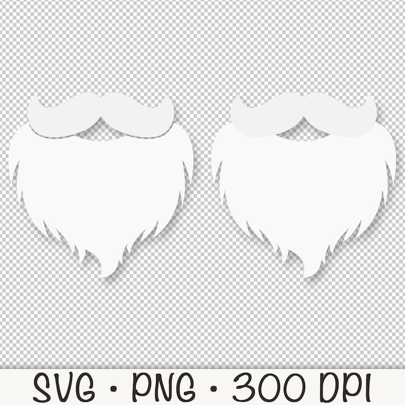 Santa Beard SVG, Santa Claus Beard and Mustache PNG, Instant Digital ...