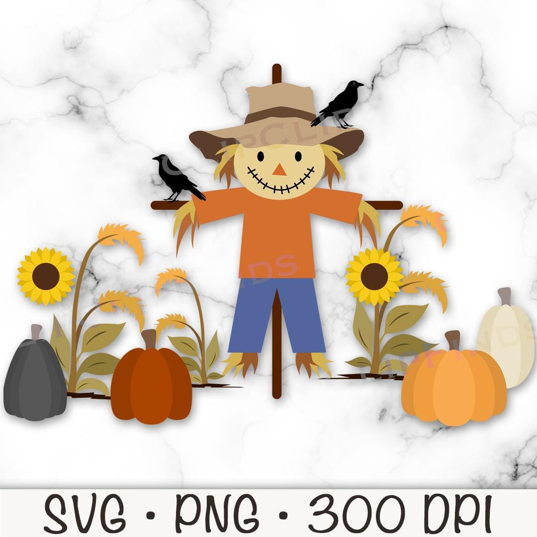Scarecrow SVG, Scarecrow Clip Art, Crow, Sunflower, Sunflower Plant ...