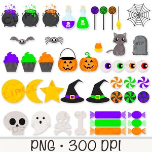 Watercolor Halloween Clipart, Halloween Clip Art PNG, Cute Halloween ...