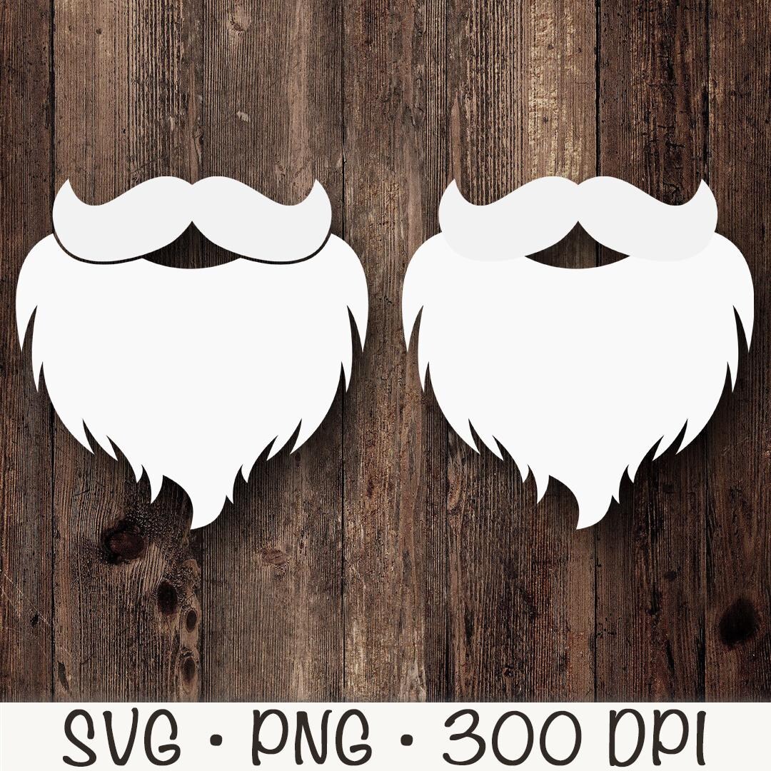 Santa Beard SVG, Santa Claus Beard and Mustache PNG, Instant Digital ...