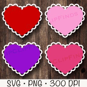 Doily Hearts SVG, Scalloped Hearts SVG, Lace Hearts Clipart, Scalloped ...