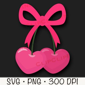 Coquette Cherry Hearts PNG, Pink Coquette Bow, Pink Cherry Hearts ...