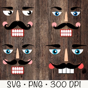Nutcracker Faces, Nutcracker Face SVG, Nutcracker Face PNG, Sublimation ...