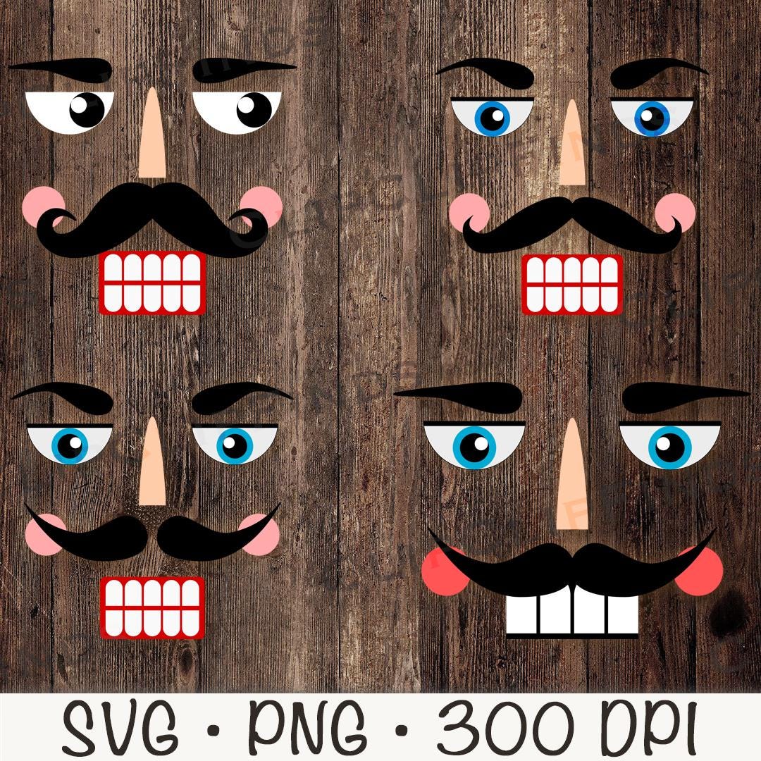Nutcracker Faces, Nutcracker Face SVG, Nutcracker Face PNG, Sublimation ...