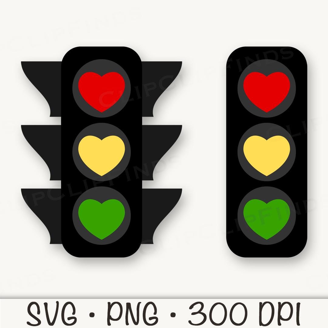 Heart Traffic Light, Traffic Light Love, Valentine's Day, SVG, PNG ...