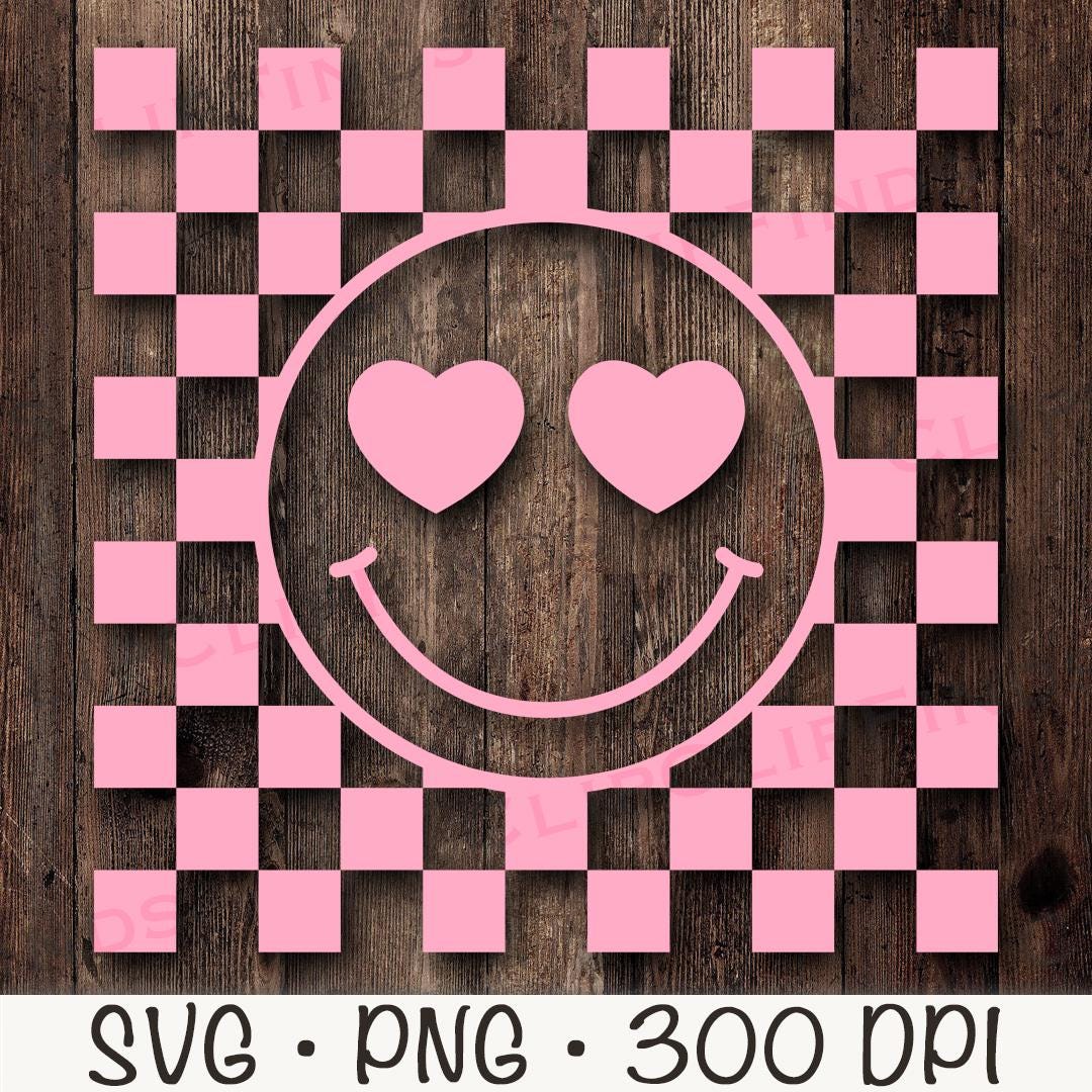 Retro Valentine PNG, Groovy Valentine SVG, Happy Face, Pink Valentine ...