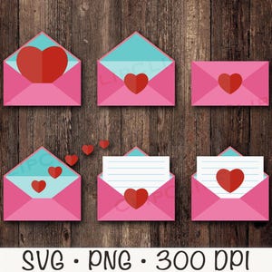 Valentine's Day Envelopes Clipart, Love Letters SVG, Cute Pink ...