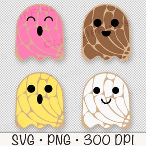 Spooky Concha Ghosts PNG, Pantasmas SVG, Pan Dulce, Dia De Los Muertos ...