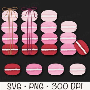 Stacked Macarons SVG, Valentine's Day Macarons, Pink Macarons, Red ...