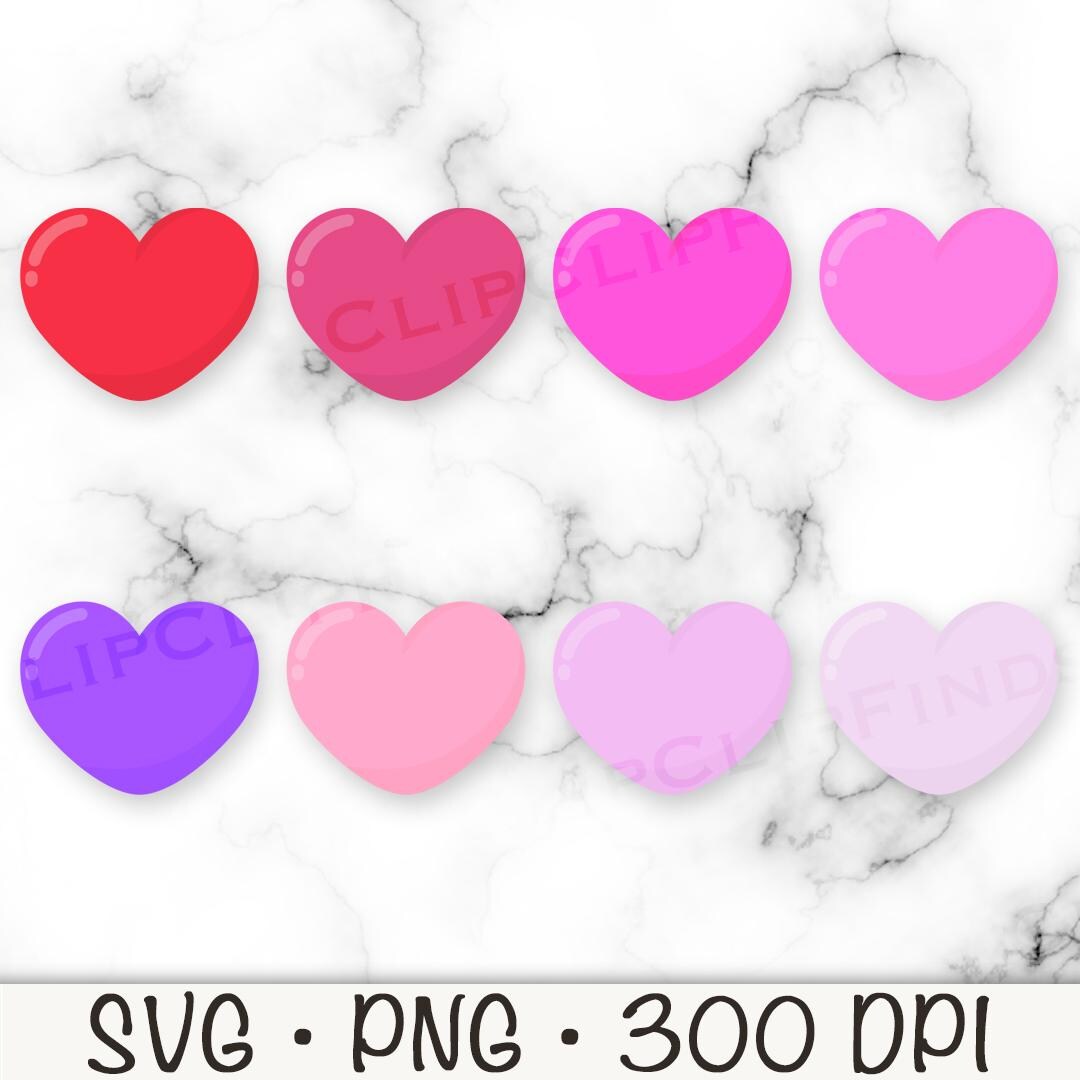 Hearts PNG, Hearts SVG, Cute Hearts, Valentine's Day Hearts, Chubby ...