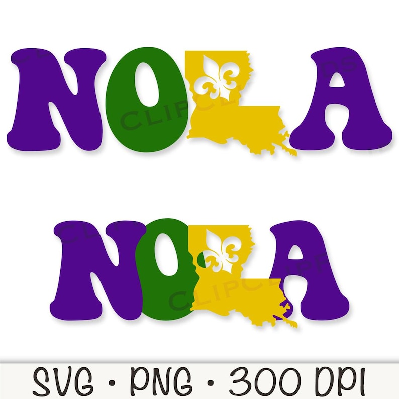Nola SVG, Louisiana State, Fleur De Lis, Groovy Font, New Orleans ...