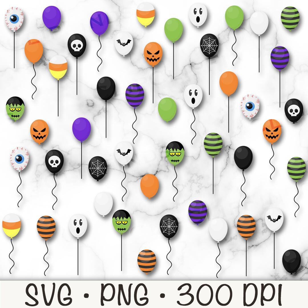 Halloween Balloon Clipart, Halloween Faces Balloon PNG, Halloween ...