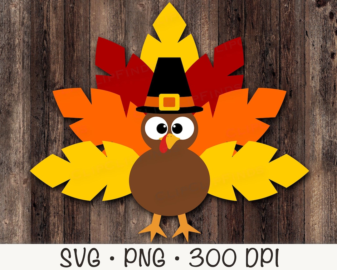 Thanksgiving Turkey SVG Vector File and PNG Transparent Background Clip ...