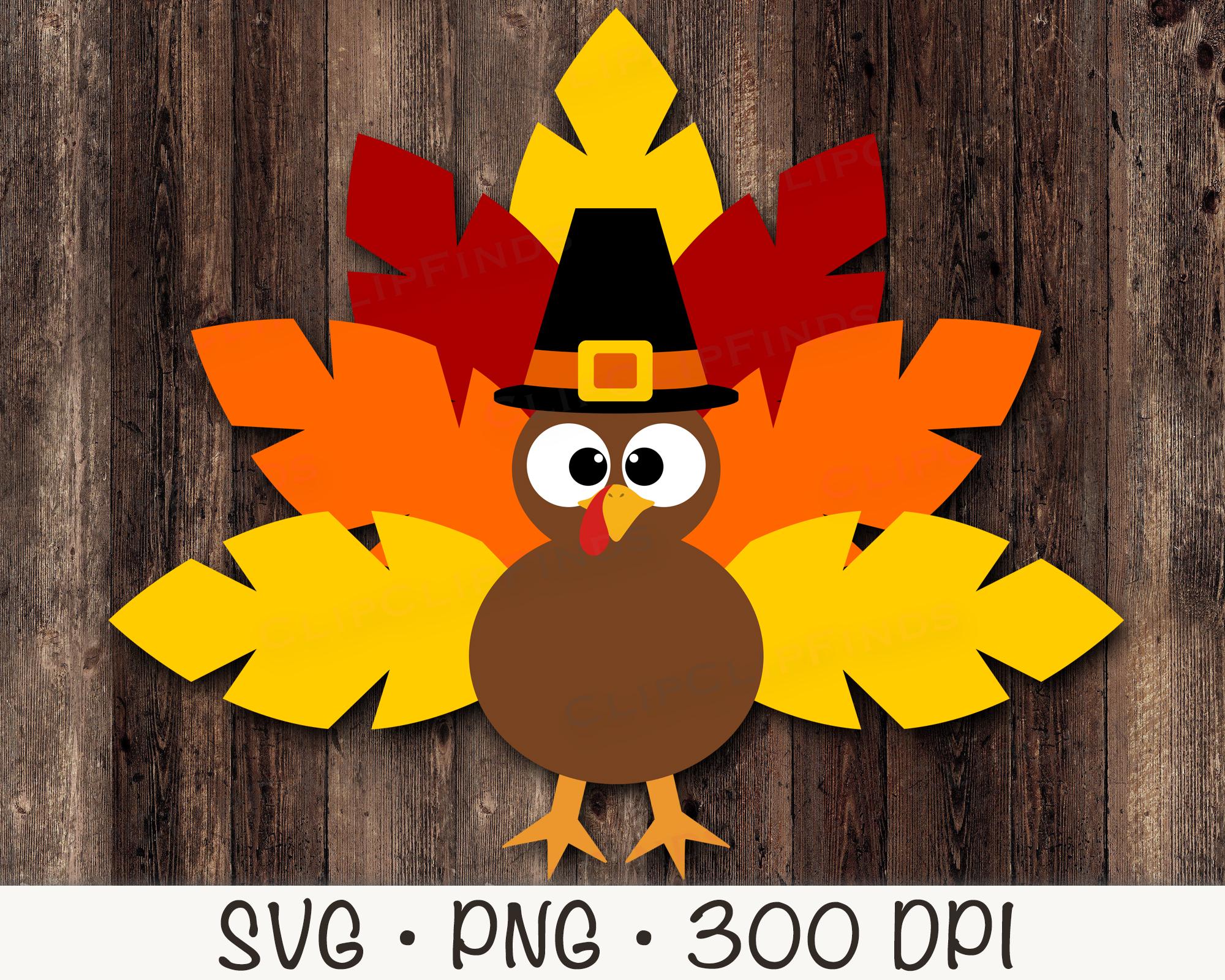 Thanksgiving Turkey SVG Vector File and PNG Transparent Background Clip ...