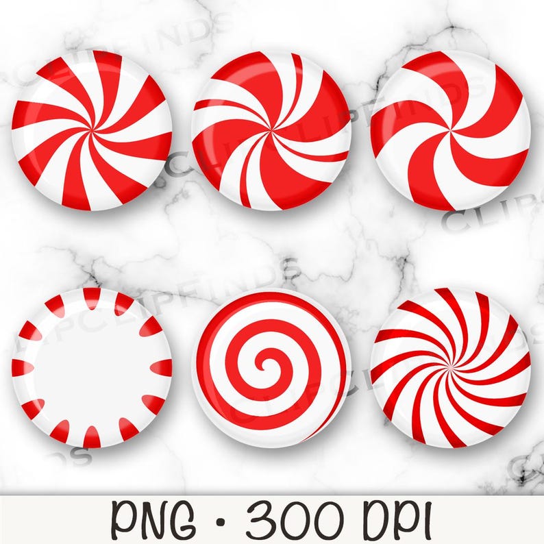 Peppermint Candy Clipart, Peppermint Candy PNG, Red Peppermint, Christmas Candy, Digital ...