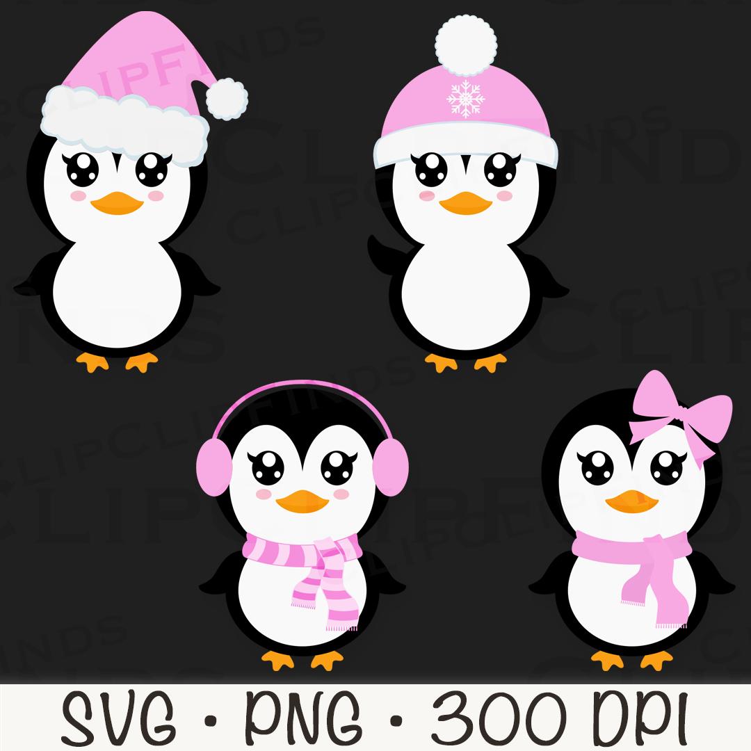 Penguin SVG, Cute Girl Penguin PNG, Penguin Clipart, Christmas Penguin ...