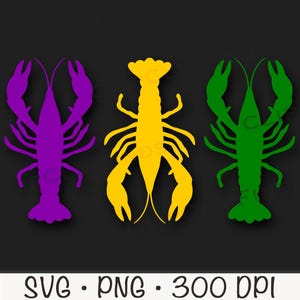 Mardi Gras Crawfish SVG Vector Cut File and PNG Transparent Background ...