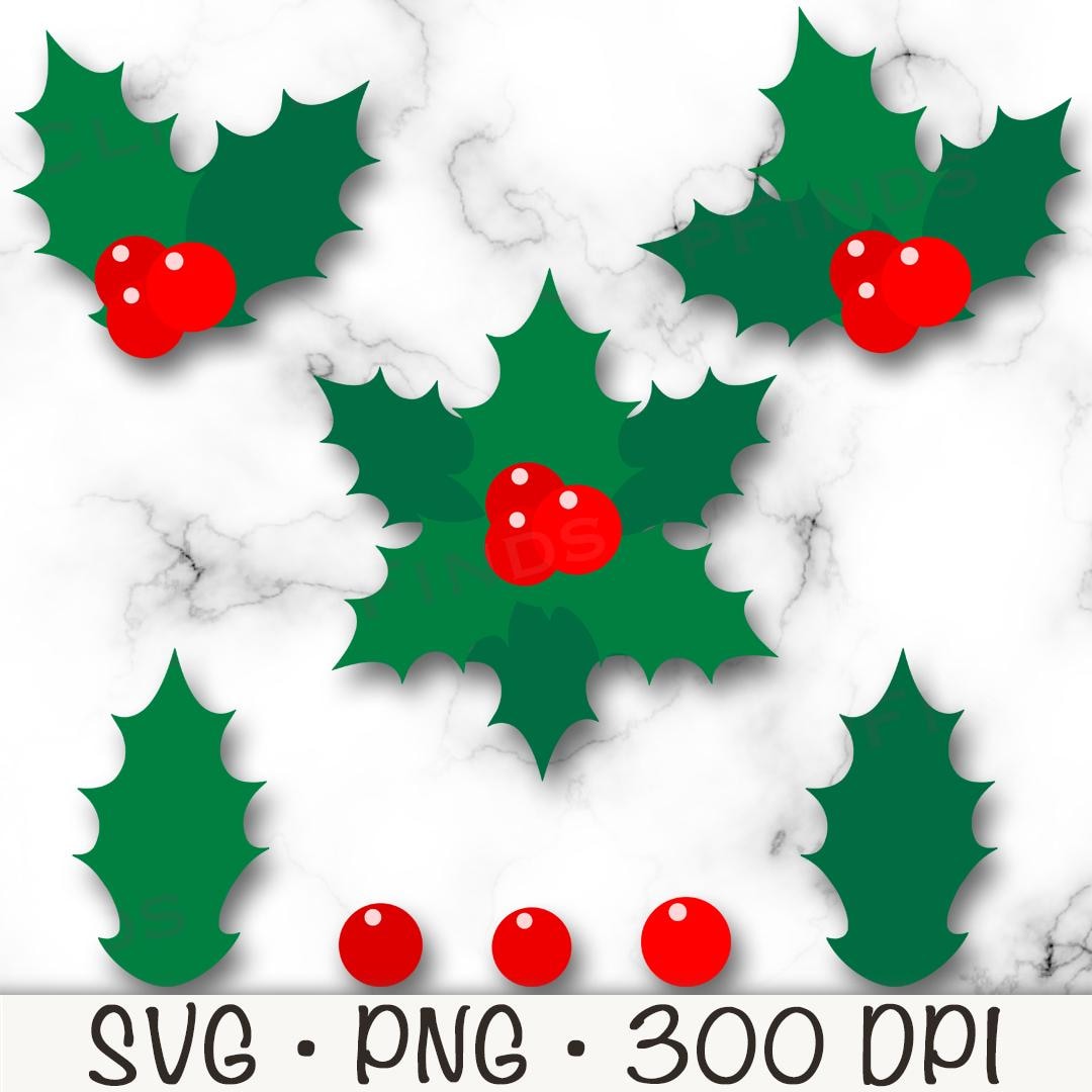 Christmas Holly SVG, Holly Berry Bundle SVG, Mistletoe Svg, Vector Cut ...