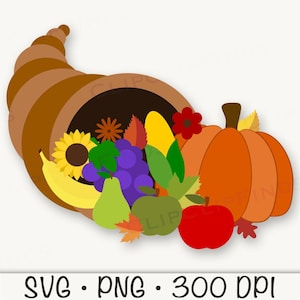 Cornucopia SVG, Thanksgiving Dinner, Cornucopia PNG, Cornucopia Clip ...