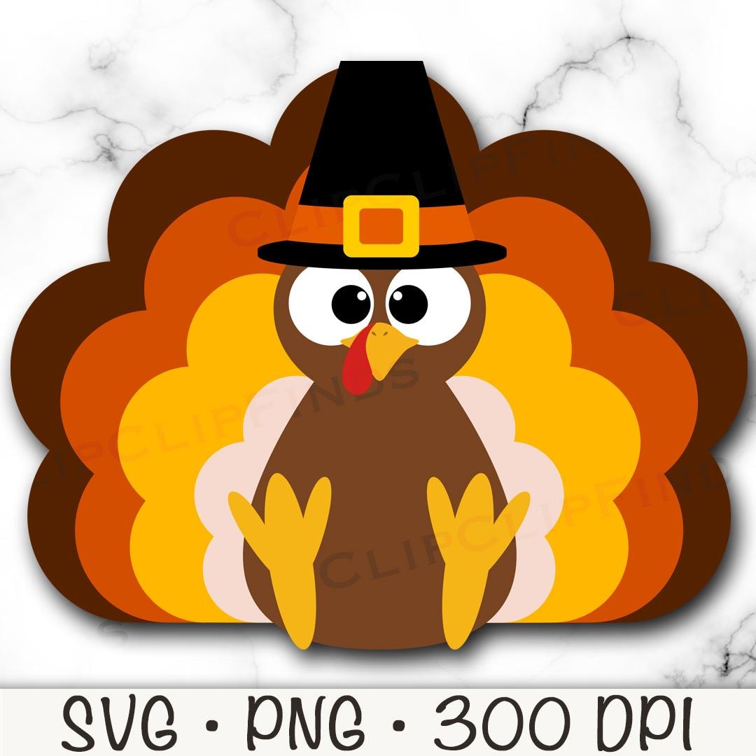 Thanksgiving Turkey Sitting SVG, Vector File, Cute Thanksgiving Turkey ...